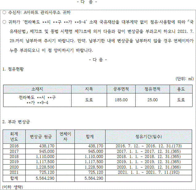 변상금 부과처분 무효확인청구 국가법령정보센터 심판례